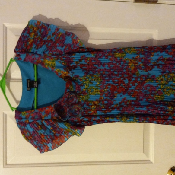 new directions | Dresses | New Directions Turquoise Pleated Dress ...